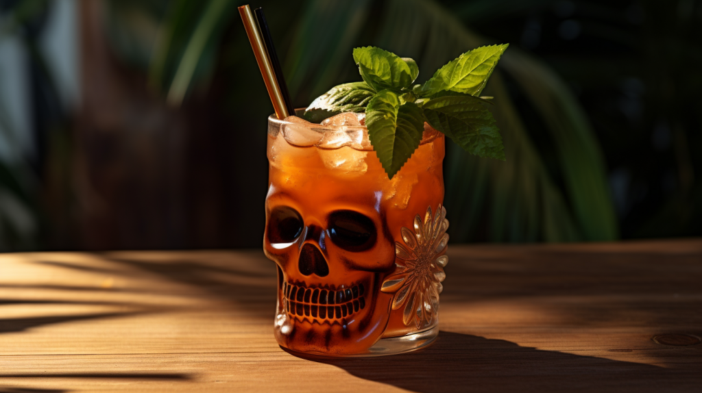Shrunken Skull Tiki Drink